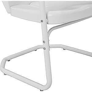 Crosley Furniture CO1031-WH Ridgeland Retro Metal Chair, White Gloss, Set of 2