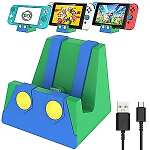 HEIYING Switch Charging Dock for Switch/Switch Lite/Switch OLED, Portable Switch Charging Base Stand with Type C Port,Replacement Compatible with Official Switch Charger Stand