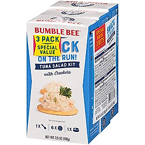 BUMBLE BEE Snack on the Run! Tuna Salad with Crackers Kit, High Protein Snack Food, Tuna Salad Multi-Pack, Healthy Snacks for Adults, 3.5 Ounce Kit (Pack of 3)