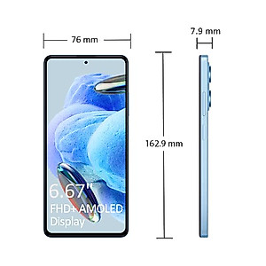 Xiaomi Redmi Note 12 Pro 5G + 4G (128GB + 8GB) GSM Unlocked 6.67" 50MP Triple Cam (Only Tmobile/Tello/Mint USA Market) + Extra (w/Fast Car Charger) (Sky Blue (Global Version))