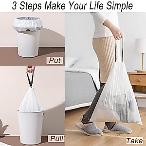 8 Gallon Drawstring Trash Bag, Small Garbage Bags, 45 Count