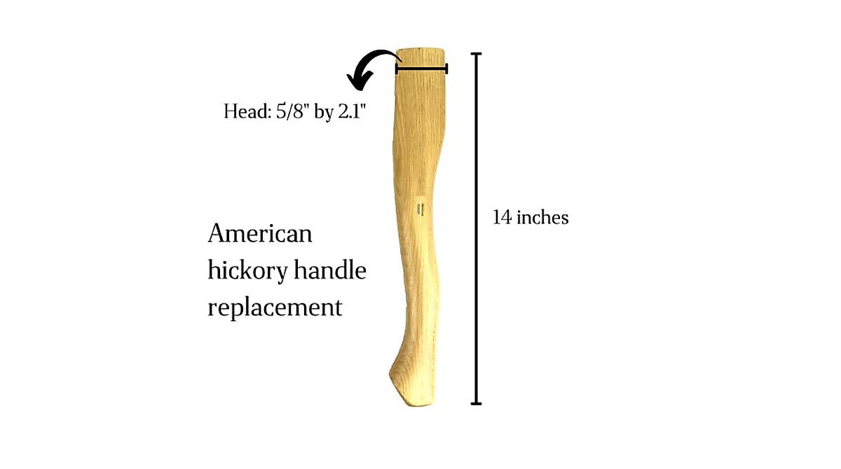Hickory Axe Handle Replacement - 2 Pack for 14" Axes