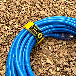 Quick-Straps by Wrap-It Storage - 12" (12 Pack) Yellow - Extension Cord Holder for RV and Boat Organizing