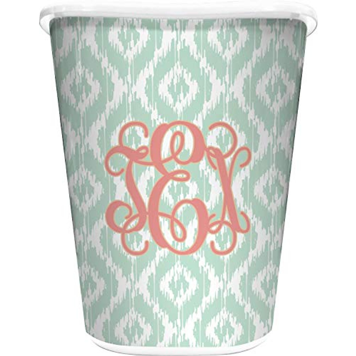 RNK Shops Monogram Waste Basket - Single-Sided - White