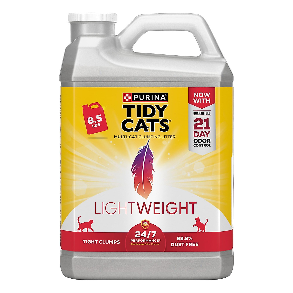 Tidy Cats Cat Litter, Clumping, 24/7 Performance, LightWeight, 136 Ounce Jug