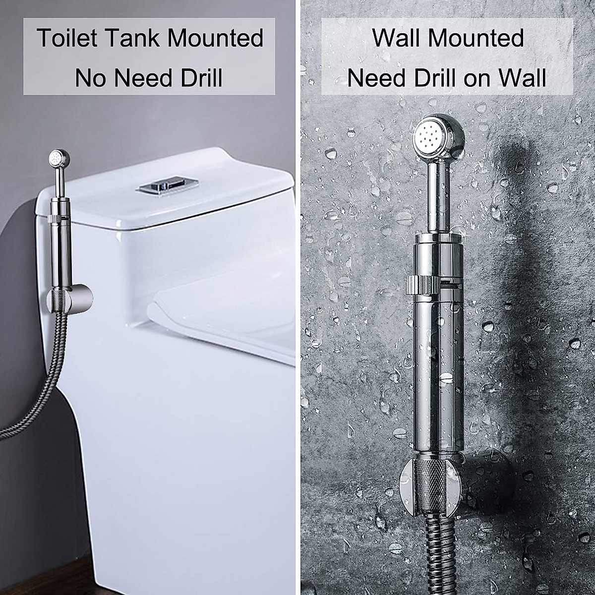 TIRDITY Bidet Sprayer for Toilet, Handheld Bidet for Toilet,Baby Cloth Diaper Sprayer with Adjustable Pressure Control,Splash-Proof Bidet Attachment Set with Bidet Hose,T-Valve for Personal Hygiene