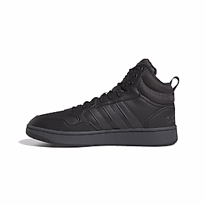 adidas Men's Hoops 3.0 Mid Basketball Shoes, Black/Carbon/White, 9.5