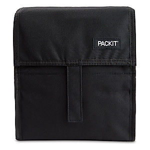 PackIt Freezable Lunch Bag with Zip Closure, Black