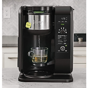 Ninja Hot and Cold Brewed System, Auto-iQ Tea and Coffee Maker with 6 Brew Sizes, 5 Brew Styles, Frother, Coffee & Tea Baskets with Glass Carafe (CP301)