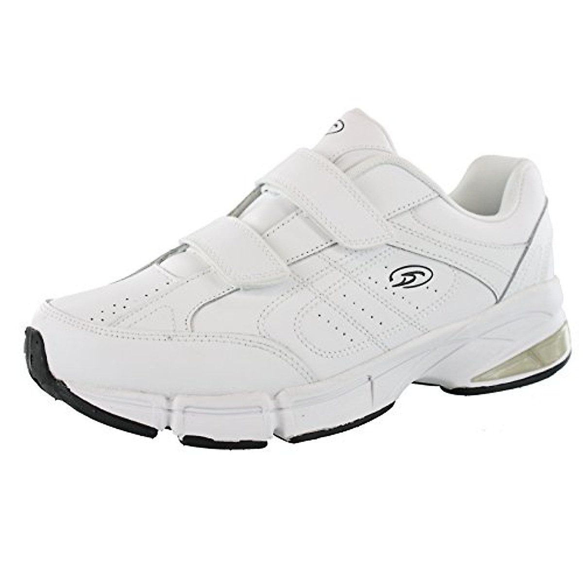 Dr.Scholls Men's Omega Light Weight Dual Strap Closure Sneaker Wide Width, White, 10.5 Wide