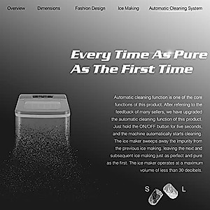 Electactic Ice Maker, Commercial Ice Machine,100Lbs/Day, Stainless Steel Ice Machine with 30 Lbs Capacity, Ideal for Restaurant, Bars, Home and Offices, Includes Scoop