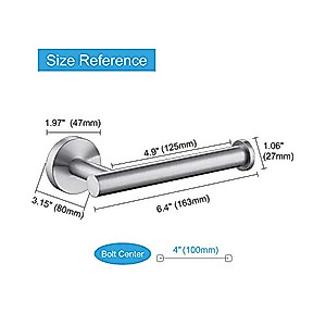 TASTOS Brushed Nickel Toilet Paper Holder SUS304 Stainless Steel, Modern Round Tissue Roll Holders Wall Mount, Toilet Paper Roll Dispenser Bathroom 5 inch TP Holder for Kitchen Washroom