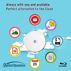 Optical Quantum 6X 50GB BD-R DL White Inkjet Printable Blu-ray Double Layer Recordable Media , 25-Disc Spindle