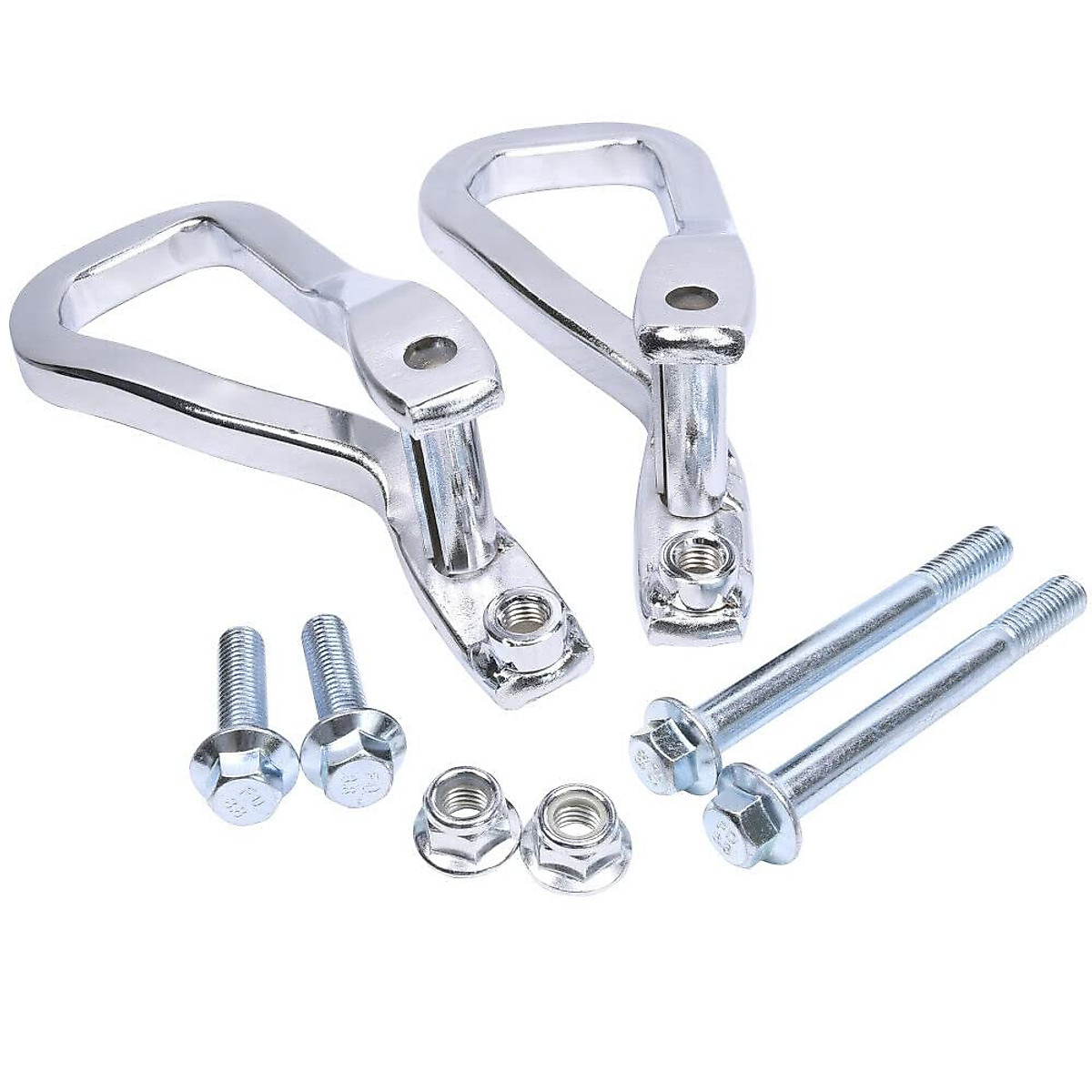 KRAZI Front Tow Recovery Hooks Chrome with Bolts