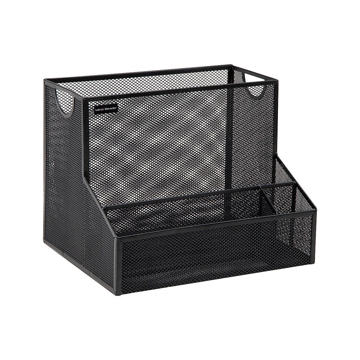 Mind Reader DEEPORG-BLK Metal Mesh Large File Storage Basket For A4 Paper, Legal Documents, Folder & Magazine Holder, Office Organization, Black Deep Org