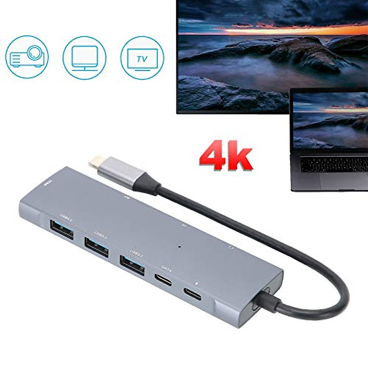 Tgoon 9 in 1 Adapter, Aluminum Alloy, ABS 4k 30hz 5-20V 3A (Maximum 60W) Hub Adapter