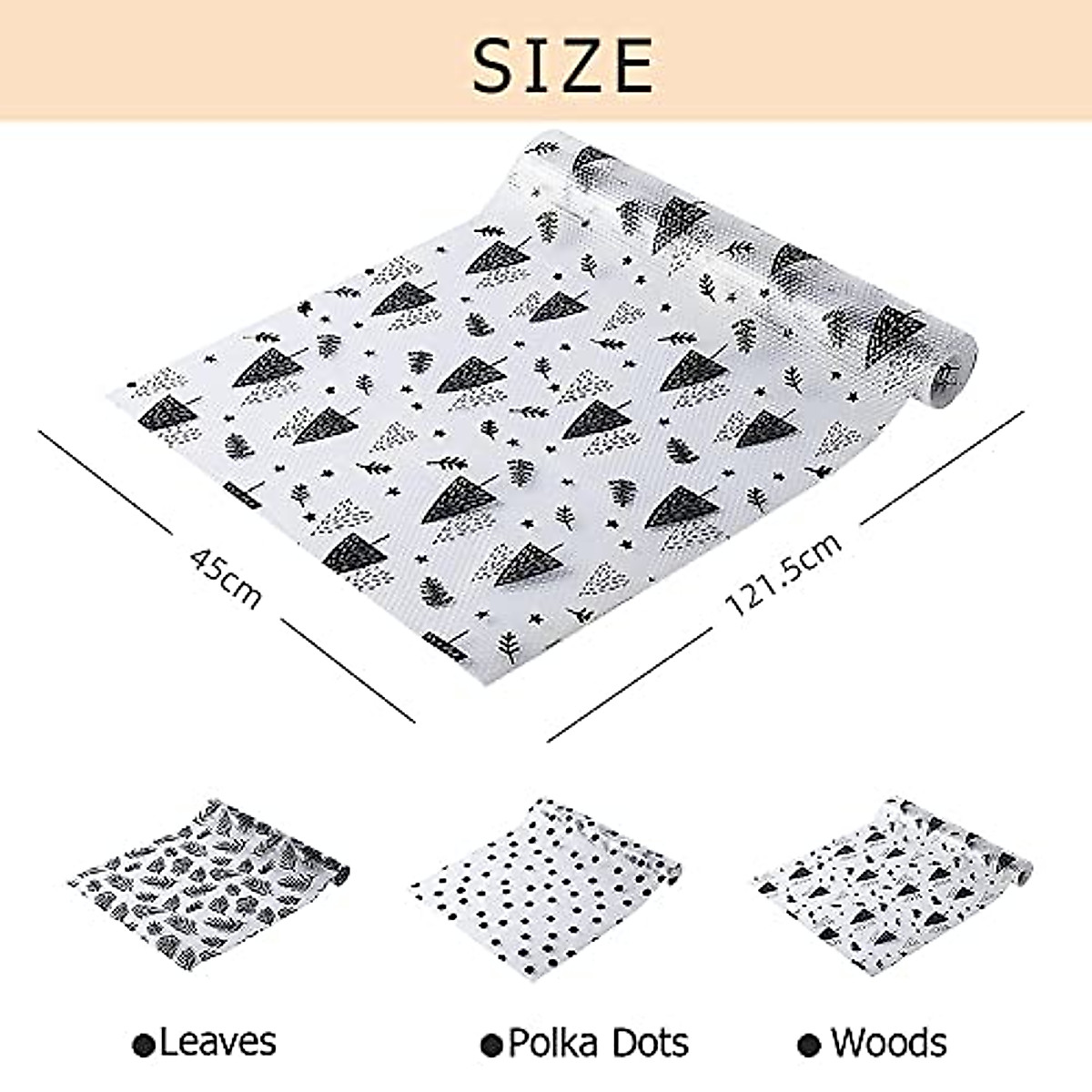 MAMUNU 3 PCS Shelf Liners for Kitchen Cabinets, Non-Adhesive EVA Drawer Liner, Waterproof and Non-Slip Refrigerator Cupboard Mat for Cabinet, Drawers, Dining Tables, Dressers(17.7" x 47.2")