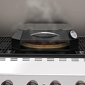 Onlyfire Universal Stainless Steel Pizza Oven Kit Fits for Most Gas Grill, 18" 22" Charcoal Grill and Propane, Pizza Baking Tools Set Including Pizza Chamber, 14" Pizza Stone & Thermometer