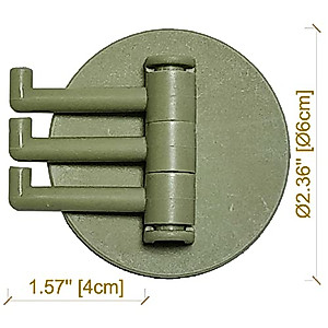 Fineget Adhesive Hooks for Hanging Door Kitchen Bathroom Hooks 3 Rotatable Arms Round Sticky Hooks Green 2 Pairs