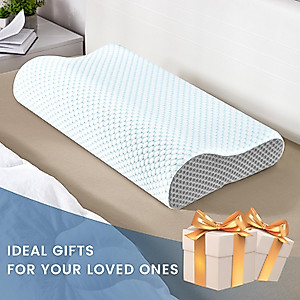 Memory Foam Pillows Neck Pillow Bed Pillow for Sleeping, Ergonomic Cervical Pillow for Neck and Shoulder Pain Relief,Orthopedic Contour Pillow for Side Back Stomach Sleeper