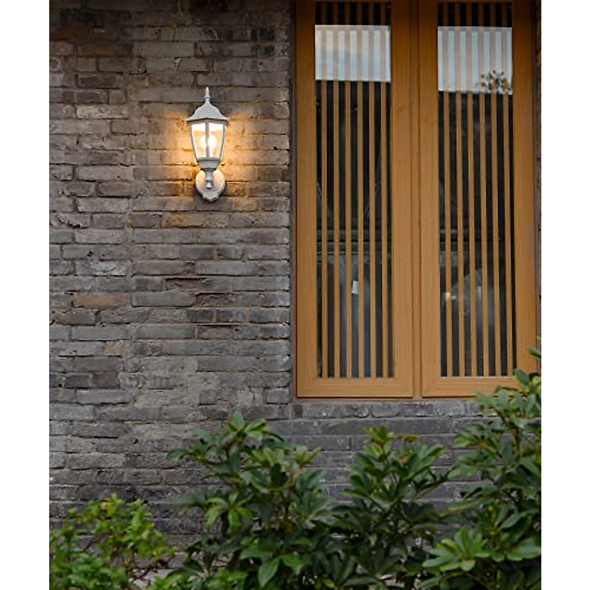FUDESY Outdoor Wall Lantern, Exterior Waterproof Wall Sconce Light Fixture, White Front Porch Light Wall Mount for Garage, Patio, Yard, FDS2542EW (Bulb Included) 2-Pack