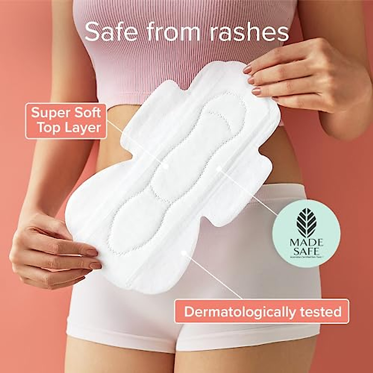 Nua Sanitary Pads for Women | Size - XL - 320 mm | For Heavy Flow | Pack of 12 Pads - With Disposal Cover | Ultra Thin | Extremely Soft and Comfortable | Wider Back Design | Zero Toxins | Rash Free