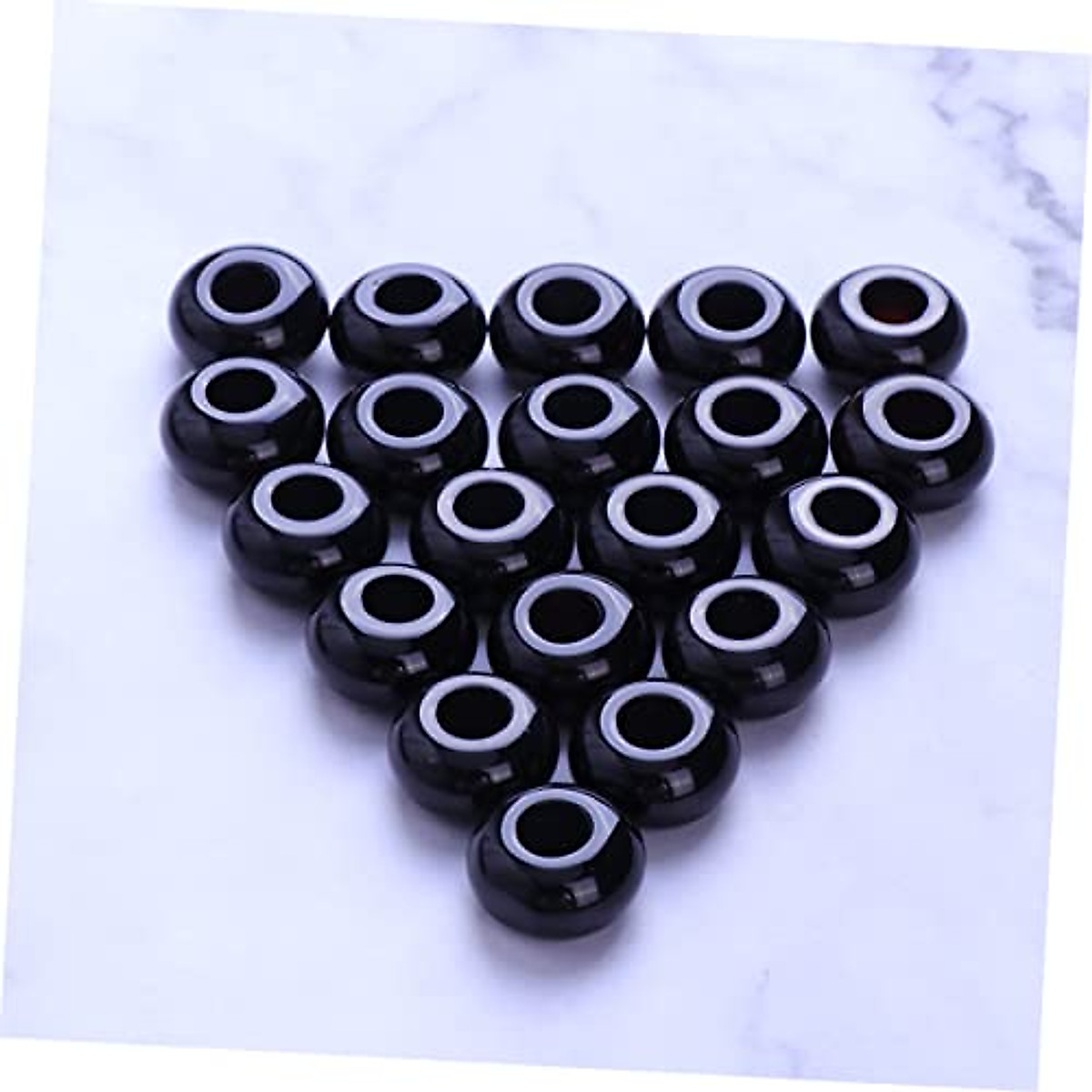 EXCEART 40 Pcs Beads with Large Holes Gemstone Beads Large Hole Spacer Beads Lava Beads Blue Lace Agate Beads Gemstone for Jewelry Making Beading Kits Loose Beads Round Beads Suite Natural