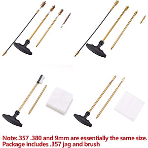 BOOSTEADY Universal Handgun Cleaning kit .22.357.38,9mm.45 Caliber Pistol Cleaning Kit Bronze Bore Brush and Brass Jag with Empty Bottles