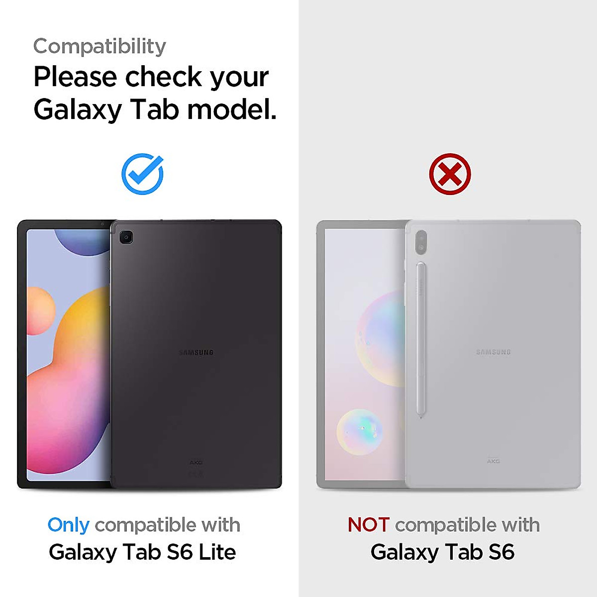 Spigen Rugged Armor Designed for Galaxy Tab S6 Lite Case with S Pen Holder (2022/2020) - Matte Black