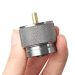 LinaLife 1 lb. Propane Small Gas Tank Input EN417 Valve Output Outdoor Camping Stove Convert Cylinder LPG Canister Adapter