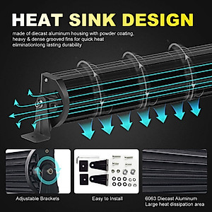 TURBO SII - LED Light Bar 32 Inch 441W Triple Row Flood Spot Combo Beam Offroad Driving Light 4Pcs 4 Inch 60W LED Cubes Lights with 3-Leads Wiring Harness for Trucks ATV UTV Polaris SUV Boats