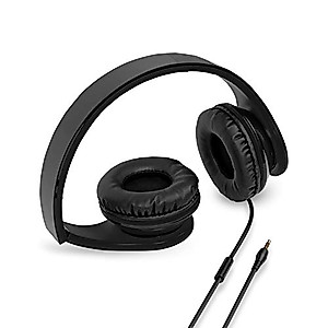EONON Active Noise Cancelling Headphones Wired, Over Ear with Mic, Sound Cancelling Headphones Foldable Lightweight L0326/C1100A/C1100B/L0299A/L0322/L0325 Car DVD Player - A0136B（Black）