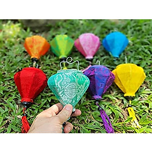 Set of 8 Mini String Silk Lanterns 10cm Vietnam Lanterns for Wedding Decor Christmass Tree Decor Home Decor Garden Party Decor