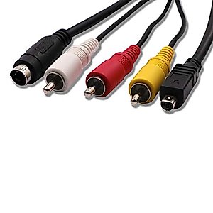 WYMECT AV A/V Audio Video TV-Out Cable VMC-15FS Video Cable Cord for Sony Handycam Camcorder DCR-D/H/I/S HDR-C/H/S/T/U/X and More Models