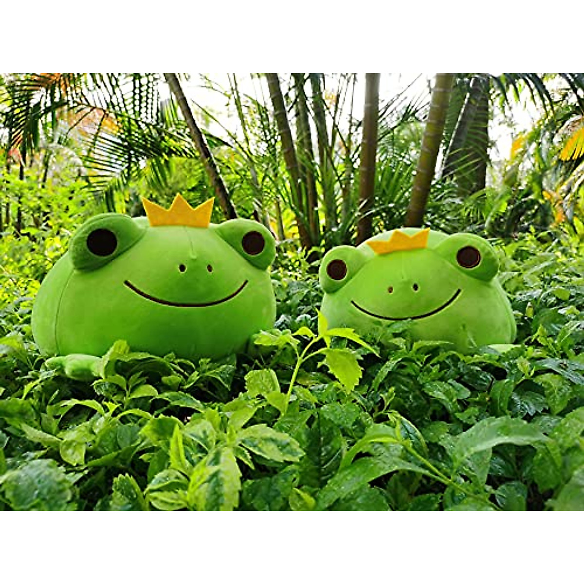 ROCHEMON Cute Frog Plush Stuffed Animal,Soft Frog Plushie Hugging Pillow, Frog Plushie Toy Gift for Kids Toddlers Grils Boys Children Green Frog 14 inch