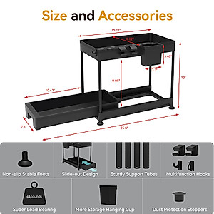SANHSEHOME 2 Tier Bathroom Organizer Countertop Bathroom Sink Organizer Vanity Storage Organizer Bathroom Vanity Organizer Countertop Bathroom Skincare Organizer Makeup Organizer for Bathroom Black
