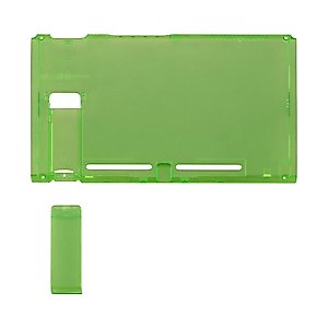 eXtremeRate Back Plate for Nintendo Switch Console, NS Joycon Housing Shell (D-Pad Version) with Full Set Buttons, DIY Replacement Shell for Nintendo Switch - Transparent Clear Green