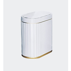 EMANE Motion Sensor Smart Garbage Bin with No Show Trash Bag Design - Durable & Waterproof Smart Trash Can for Bathroom - Slim Bathroom Trash Cans with Lids Fit Anywhere - Quiet Motion Trash Can