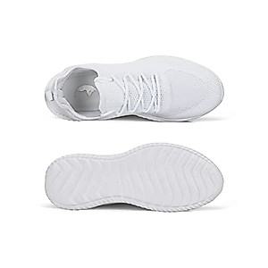 Flysocks Slip On Sneakers for Women-Fashion Sneakers Walking Shoes Non Slip Lightweight Breathable Mesh Running Shoes Comfortable All White 9