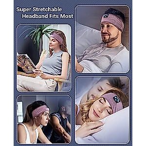 Navly Sleep Headphones Bluetooth Headband Headphones, Ultra-Long Play Time Sleeping Headphones with Built in HD Hi Fi Speakers, Perfect for Workout, Yoga, Travel, Meditation