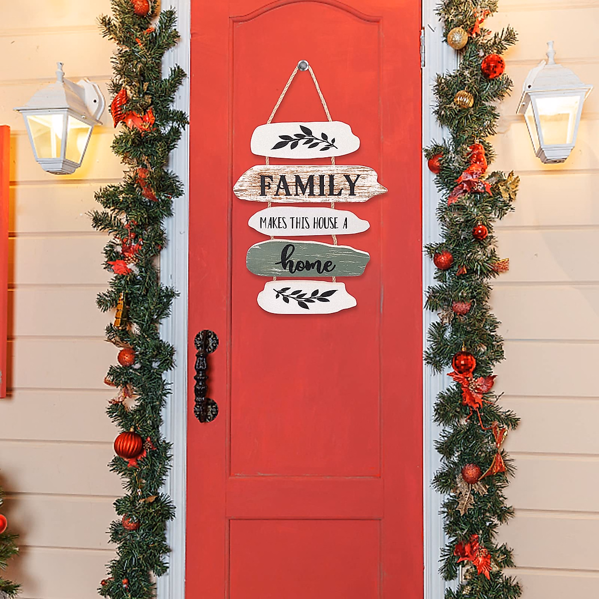 Wall Art for Living Room, 5 pieces Wooden Family Signs for Home Decor, Farmhouse Wall Signs, Rustic Porch Home Sign Housewarming Gifts Hanging Decor