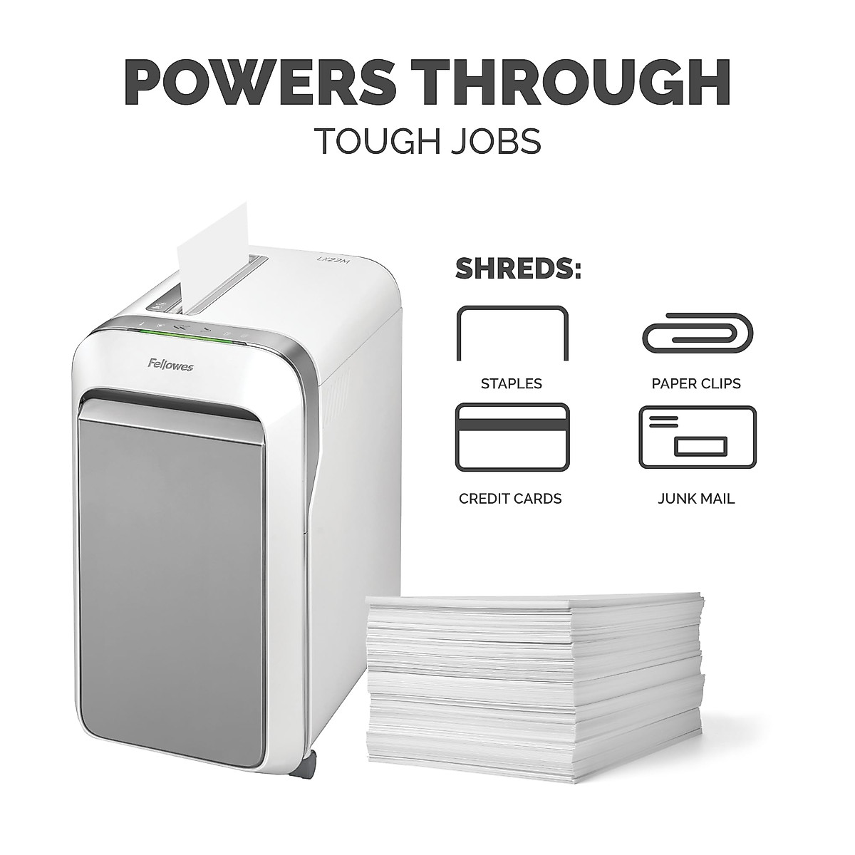 Fellowes Powershred LX220 Micro-Cut Shredder, 20 Manual Sheet Capacity, White