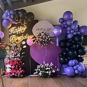 150pcs Purple Balloons Different Sizes Pack, 18 12 10 5 Inch Party Balloon Garland Arch Kit for Birthday Gender Reveal Baby Shower Graduation Party Supplies(With 2 Ribbons)