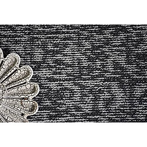 Furnish my Place Modern Indoor/Outdoor Commercial Black Rug, Modern Area Rug, Runner Rug, Pet-Friendly Carpet for Living Room, Dining Room, Bedroom, Made in USA - 2' x 12'