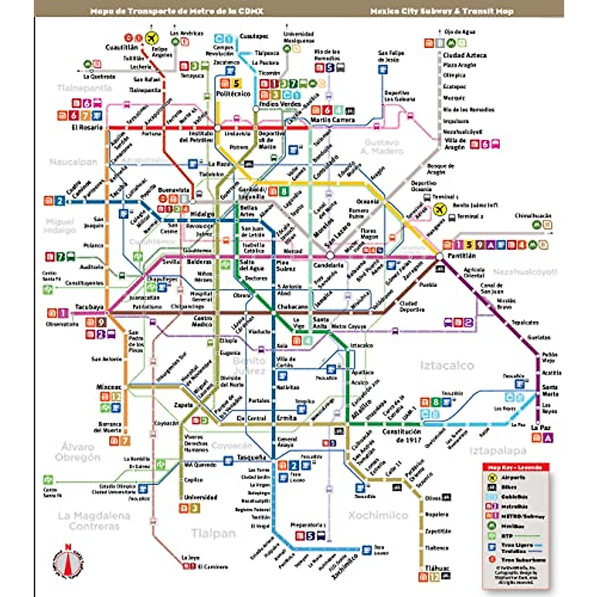 StreetSmart Mexico City Map by VanDam – Laminated City Center Street Map of CDMX w/all Attractions, Pre-hispanic Sites, Museums, Hotels, Restaurants, ... 2025 Edition (English and Spanish Edition)