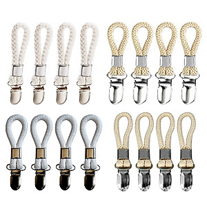 4Pcs Braided Cotton Loop Towel Clips Clothes Pegs Clamp for Home Bathroom Kitchen Towel Storage Holder