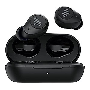 iLuv TB200 Black True Wireless Earbuds Cordless in-Ear Bluetooth 5.0 with Hands-Free Call Microphone, IPX6 Waterproof Protection, High-Fidelity Sound; Includes Compact Charging Case & 4 Ear Tips