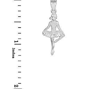 925 Sterling Silver Ballet Dancer Charm Pendant