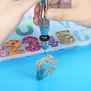 Pin Vise for Resin Casting Molds, LEOBRO Steel Hand Drill, Resin Drill with 10 PCS Drill Bit, Precision Hand Drill Tools for Epoxy Resin Arts Crafts, Wood, Clay, DIY Resin Keychain Jewelry Making