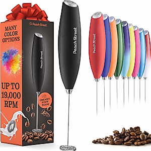 Powerful Handheld Milk Frother, Mini Milk Foamer, Battery Operated (Not included) Stainless Steel Drink Mixer for Coffee, Lattes, Cappuccino, Frappe, Matcha, Hot Chocolate.